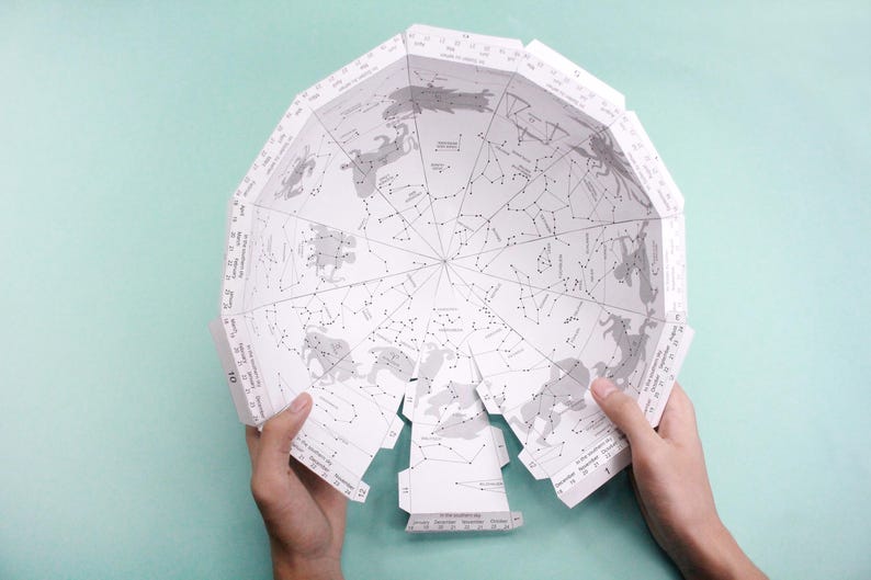 Domed Star Chart Template: Northern Hemisphere Constellations (PDF ...