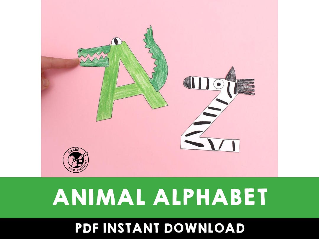 Animal Alphabet Craft: DIY Letter Templates (PDF Pattern) - Etsy