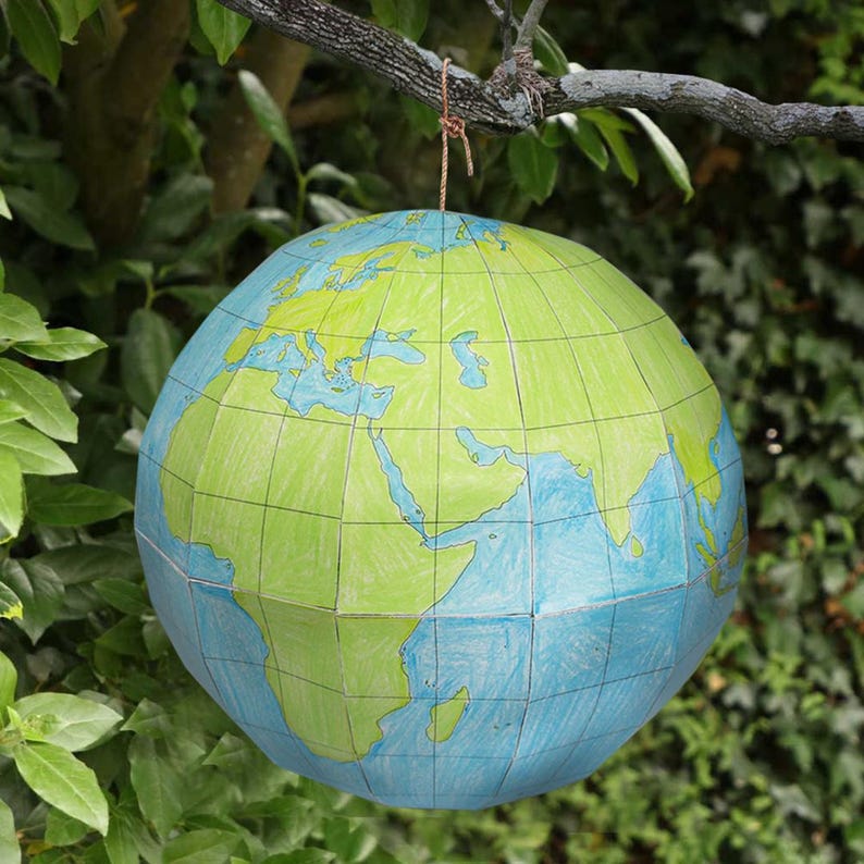 Large Paper Globe DIY Craft: 3D Geography Project (PDF Pattern) - Etsy