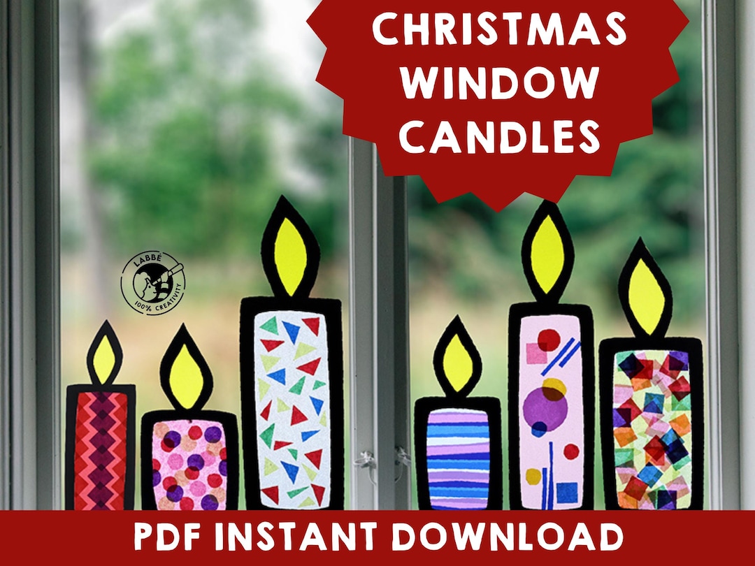 Christmas Window Candles | DIY Transparent Candle Decor | Printable ...