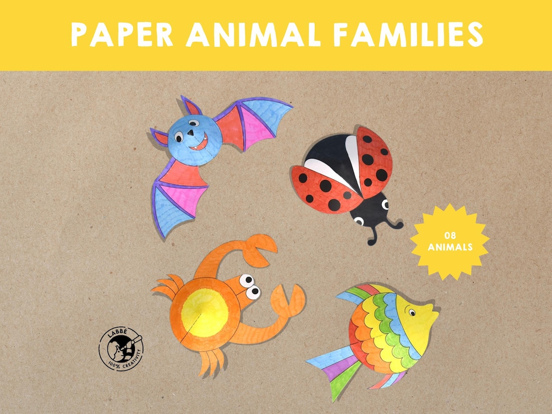 3D Paper Animal Craft | Printable Family Activity (PDF Download) - Etsy
