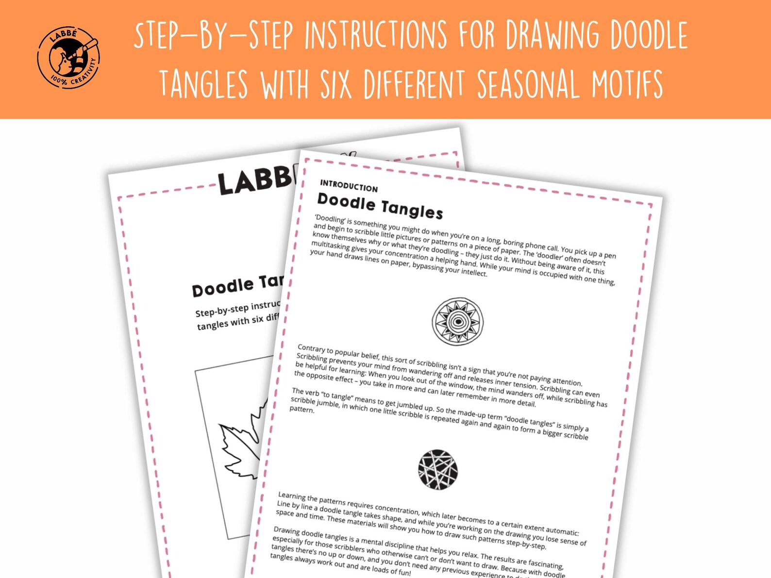 Doodle Tangles - Fall, Step-by-step Drawing Guide, Seasonal Motifs, Fun ...