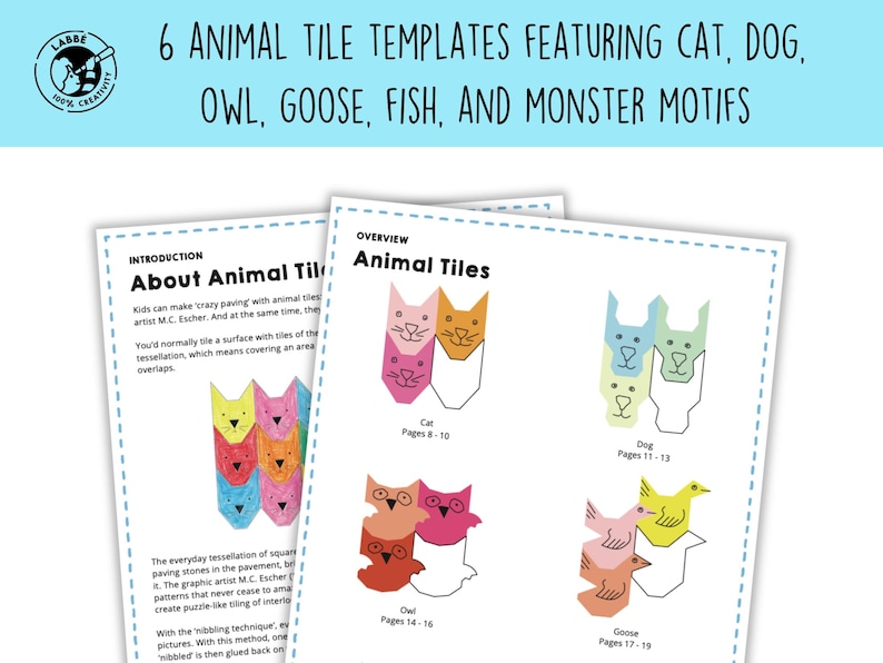 Escher-style Animal Tiles: DIY Tessellation Art (PDF Pattern) - Etsy
