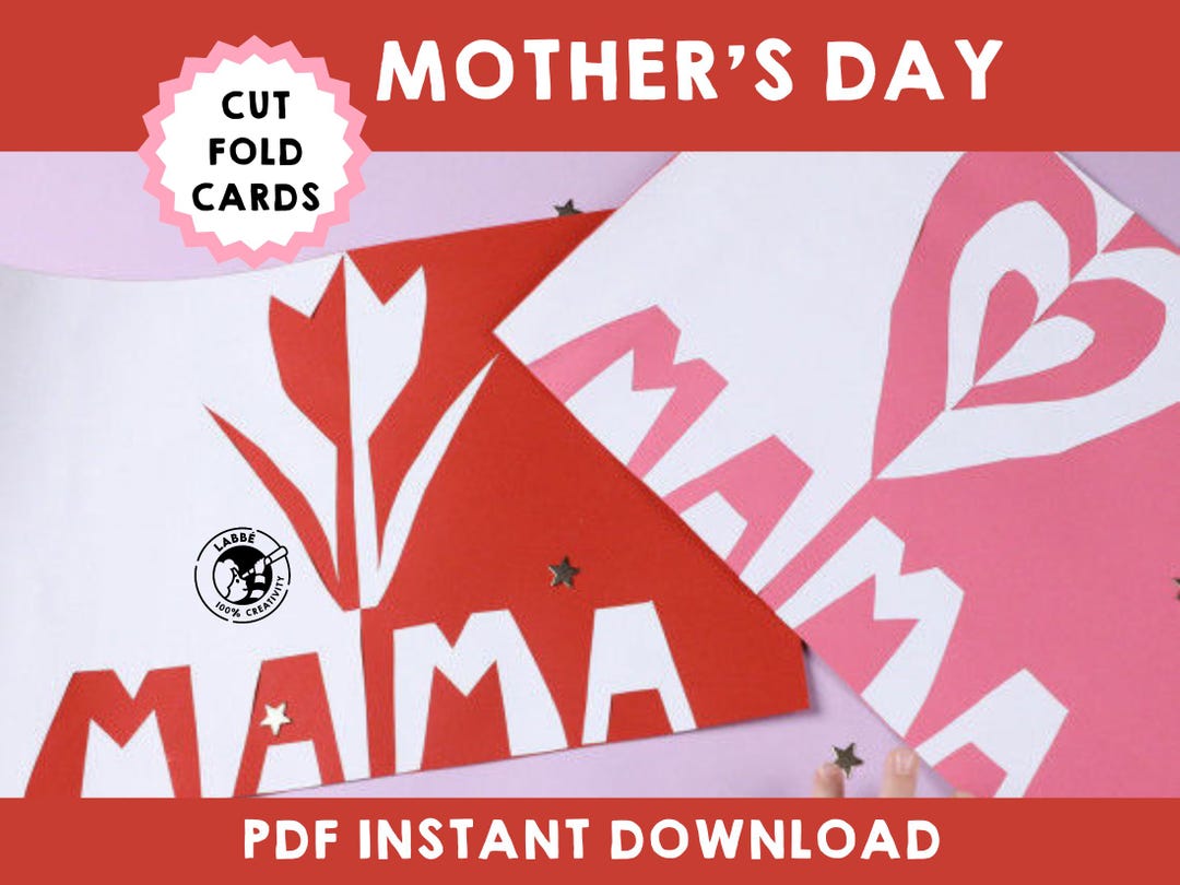 Fold-and-cut Mother’s Day Cards | DIY Mother’s Day Card Craft ...