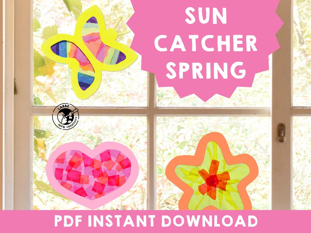 Sun Catcher | Spring Craft | DIY Spring Decor | Printable Suncatcher ...
