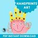 Handprint Art: Fun Character Templates, DIY Kids Activity (PDF) - Etsy