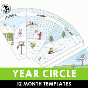Year Circle Calendar Template | DIY Printable Calendar | Monthly ...