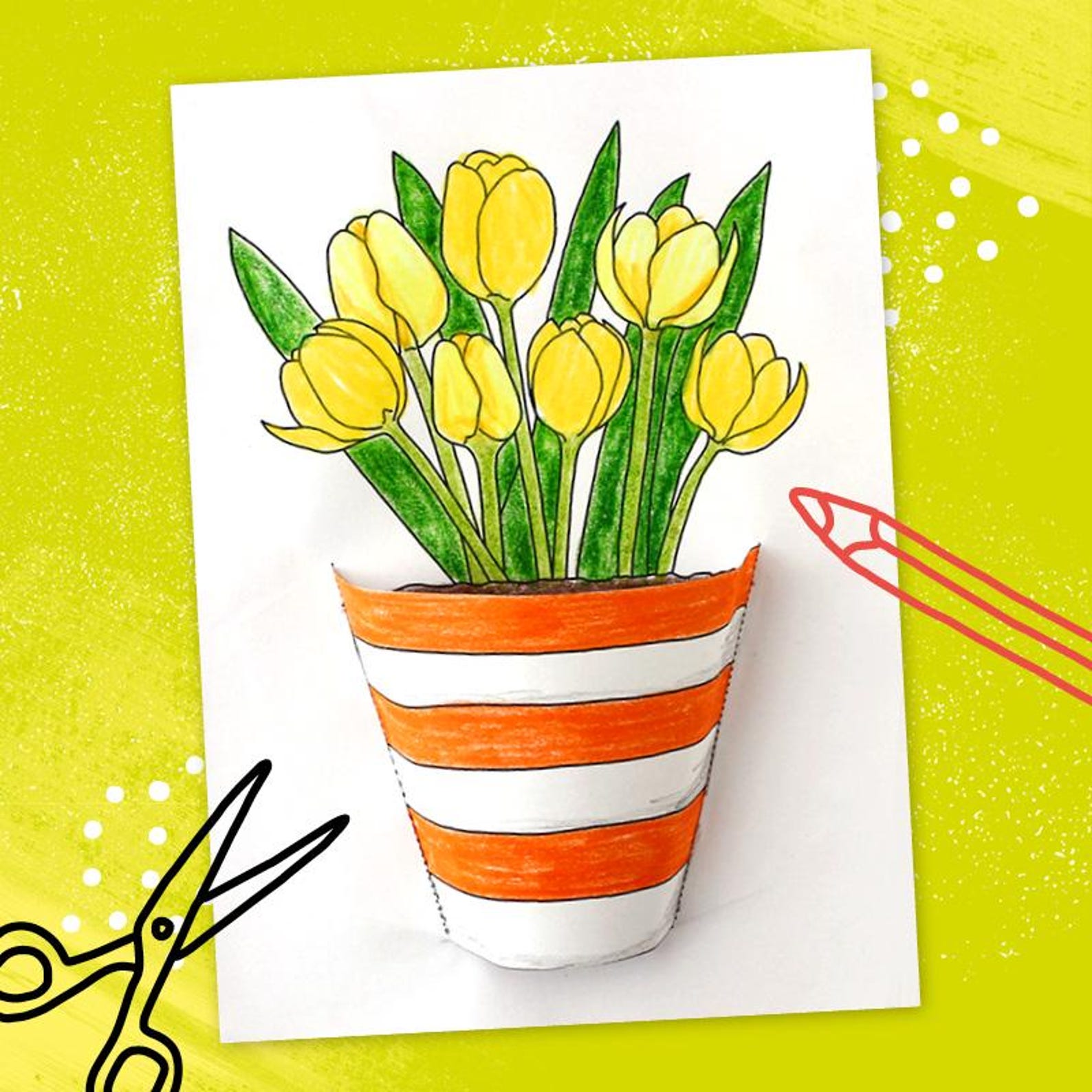 Little Flowerpot | DIY Paper Flower Pots | Printable Flower Pot Craft ...