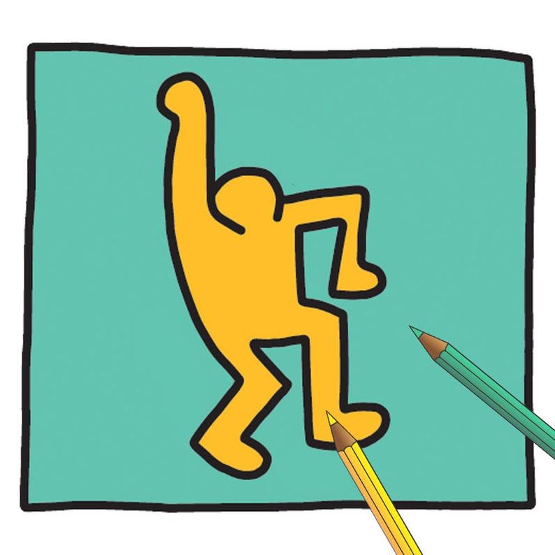 Keith Haring Drawing Worksheets: Pop Art Figures (PDF Pattern) - Etsy