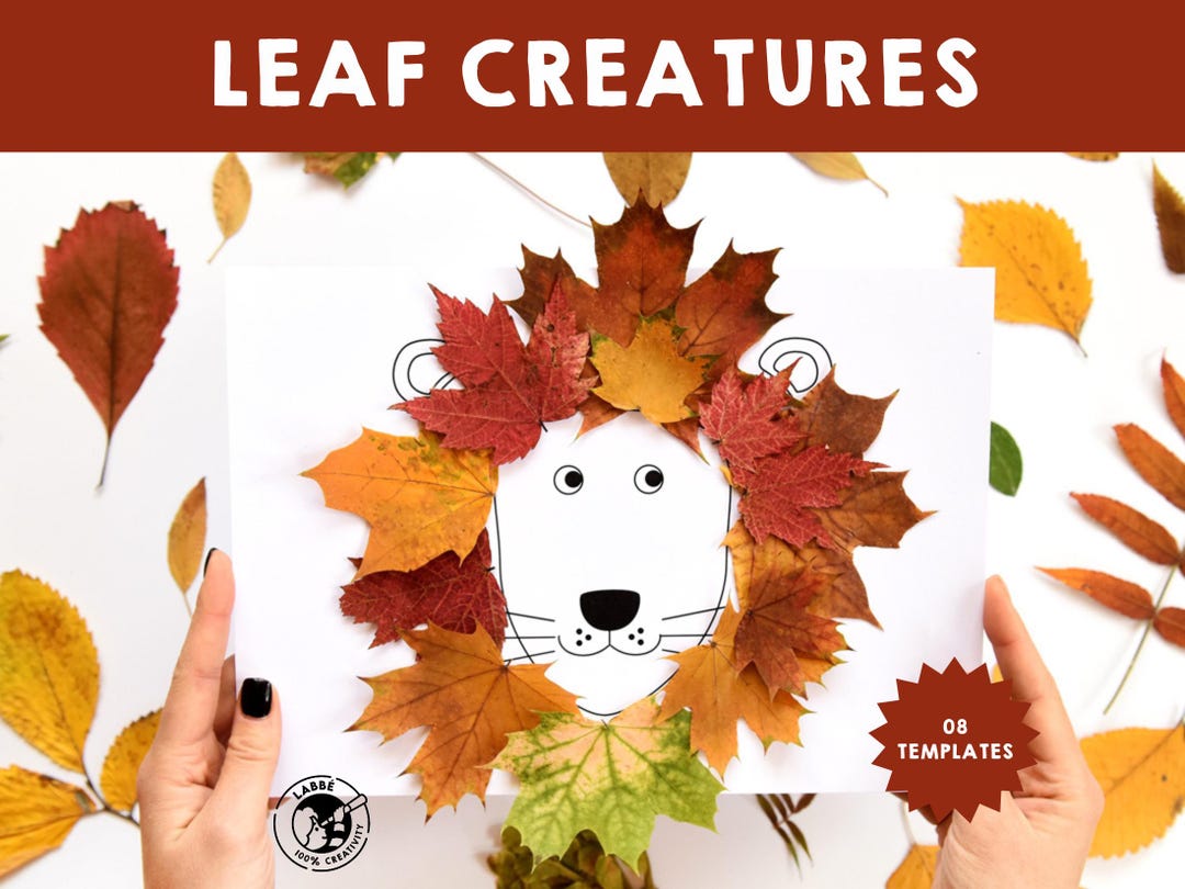 Leaf Animal Craft: Fall DIY Activity, 8 Templates (PDF Pattern) - Etsy
