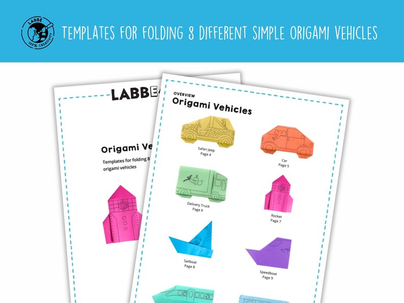 Origami Vehicles Paper Craft DIY Origami Cars Fun Craft Activity Kids ...