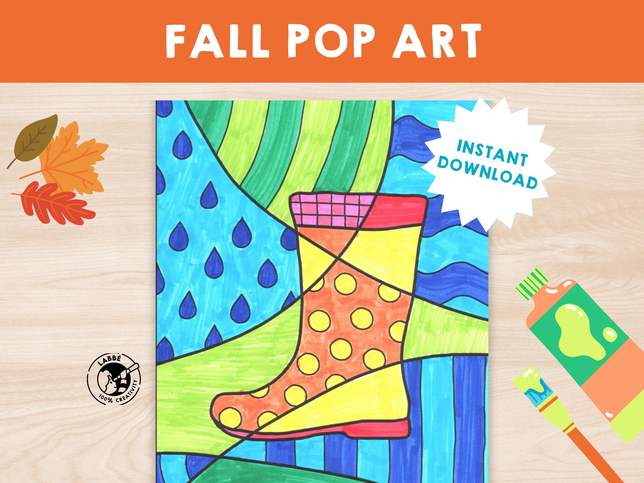 Fall Pop Art Coloring Pages: 16 Autumn Templates (PDF Download) - Etsy