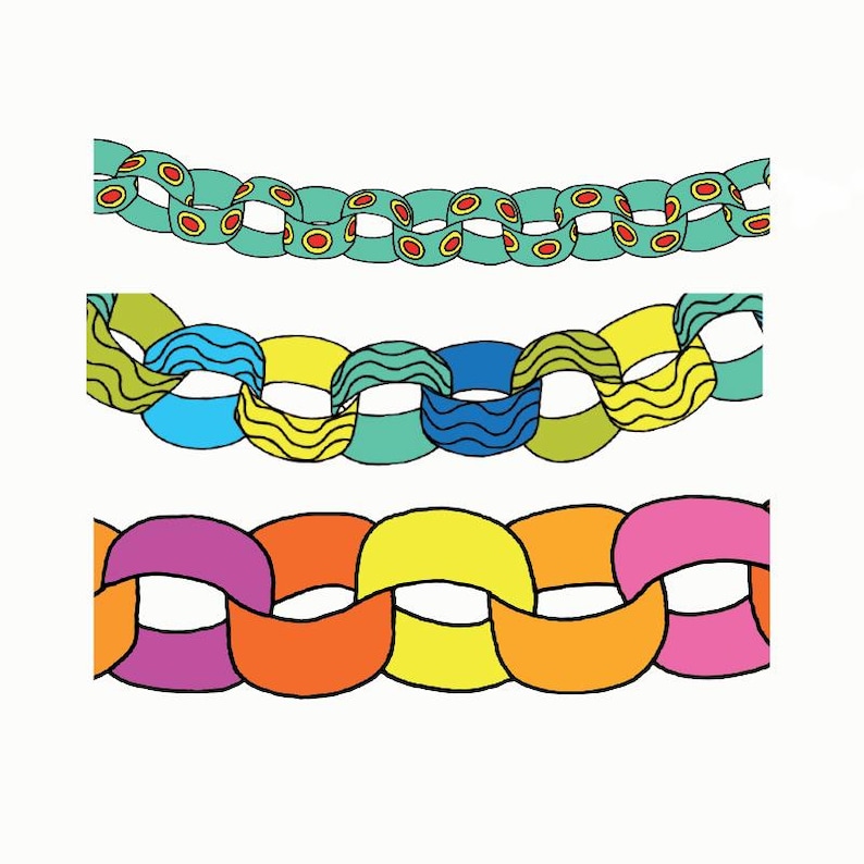 Printable Paper Chain Links: DIY Craft Templates (PDF Pattern) - Etsy