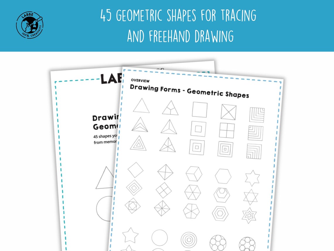 Geometric Shape Drawing Forms | Form Drawing Practice | Trace, Copy ...