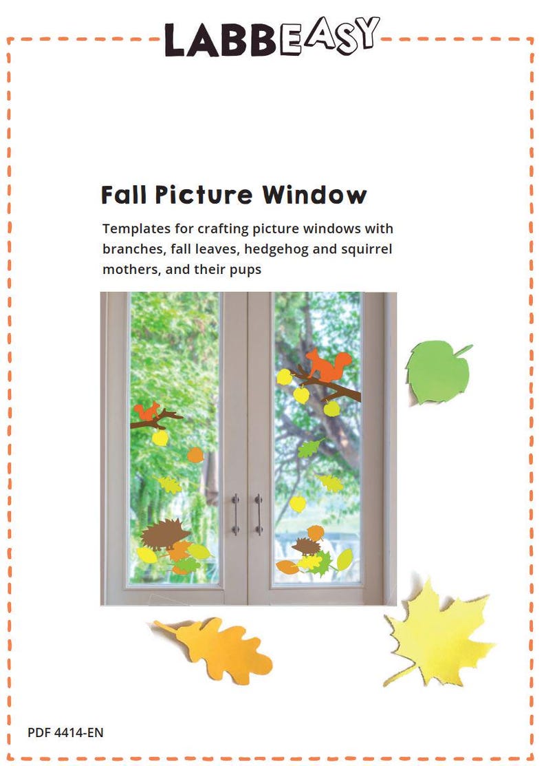 Fall Picture Window Craft Guide DIY Autumn Decor Printable Templates ...
