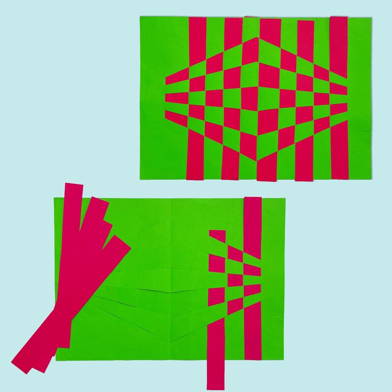 Op-art Paper Weaving: DIY Craft Activity (PDF Pattern) - Etsy