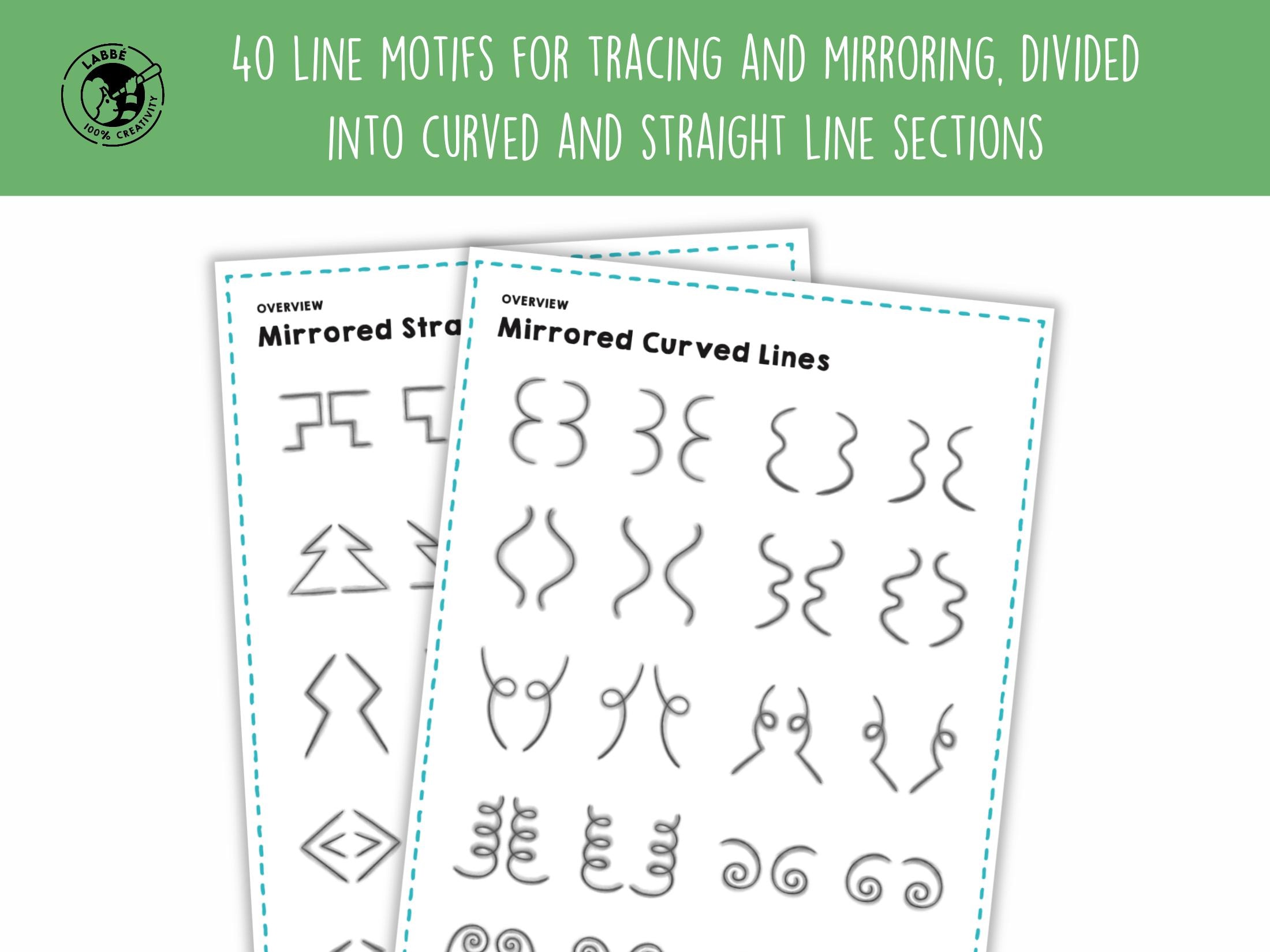 Waldorf Form Drawing Guide: Mirrored Lines Symmetry Practice (PDF) - Etsy