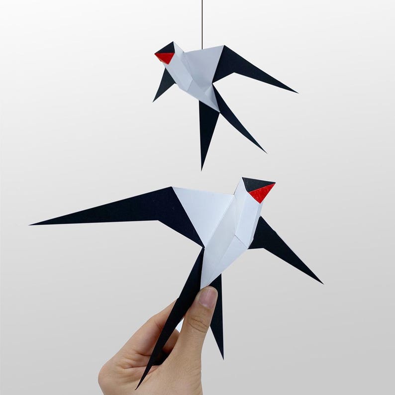 3D Paper Swallow Template: DIY Low Poly Craft (PDF Pattern) - Etsy ...