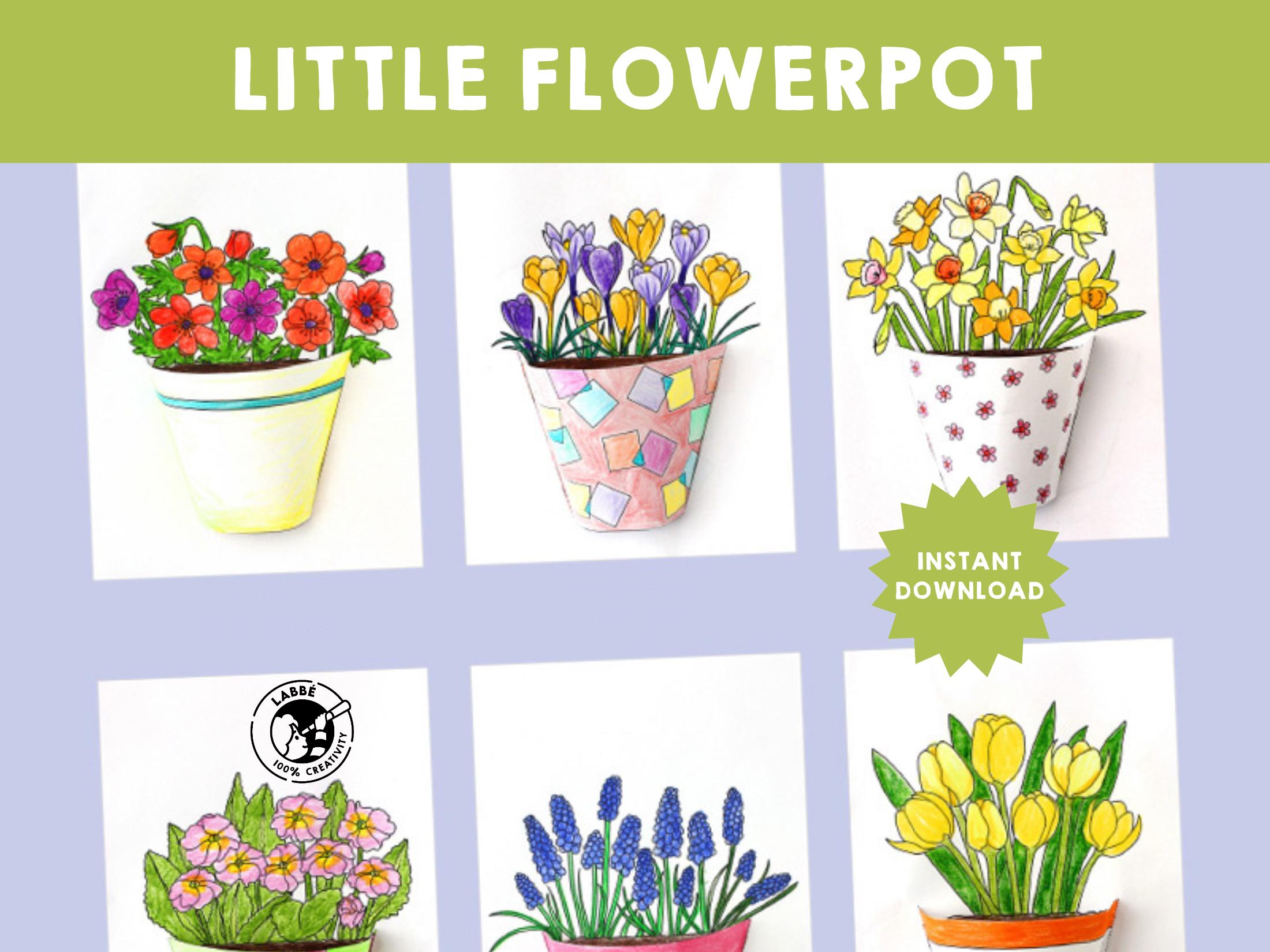 Little Flowerpot | DIY Paper Flower Pots | Printable Flower Pot Craft ...