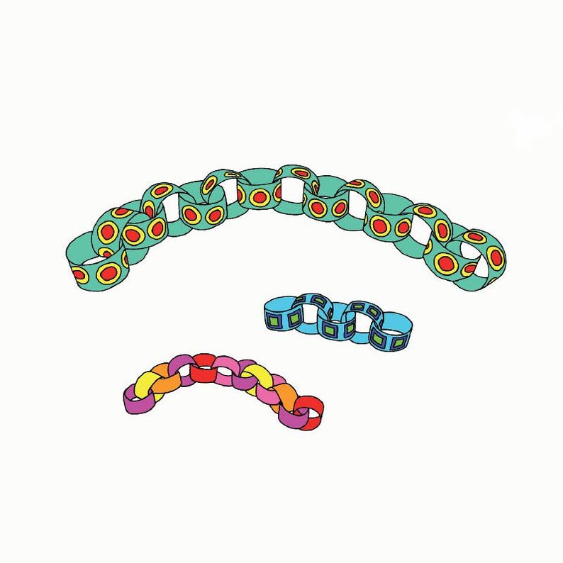 Printable Paper Chain Links: DIY Craft Templates (PDF Pattern) - Etsy