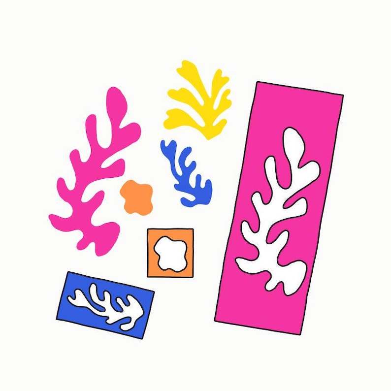 Matisse Cutouts Printable for Kids Art Lesson, Collage Activity ...