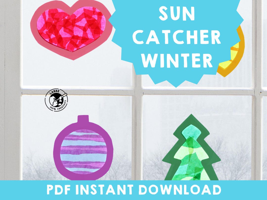 Winter Sun Catcher Templates: Kids Printable Window Decor (PDF) - Etsy