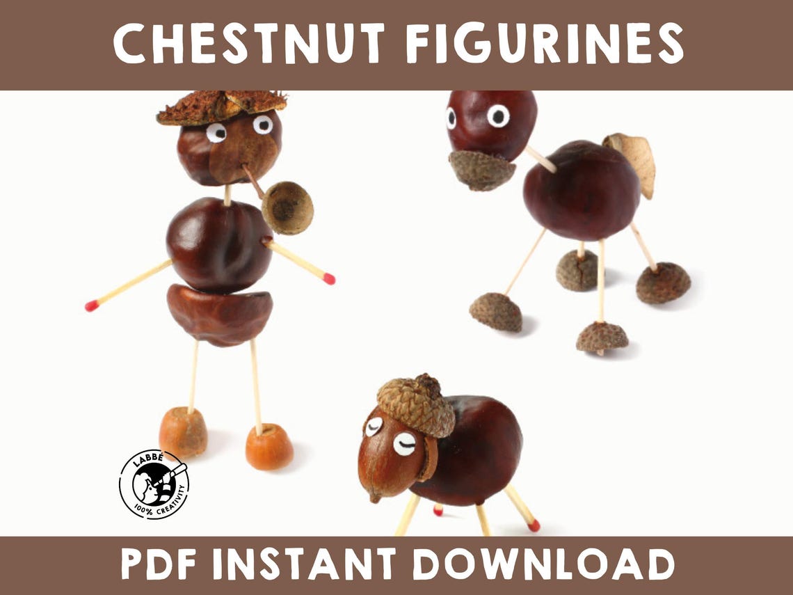 Chestnut Figurine Guide: 40 Autumn DIY Craft Templates (step-by-step ...