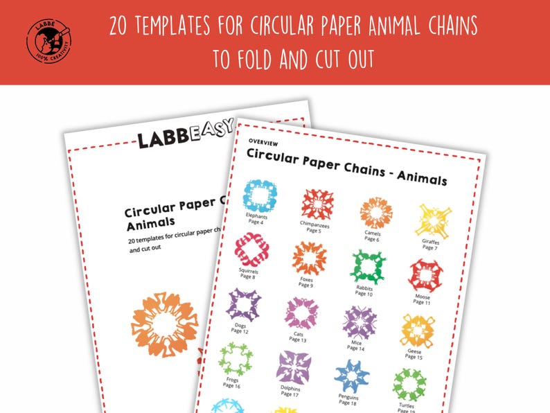 Animal Paper Chains: DIY Craft Kit (PDF Pattern) - Etsy