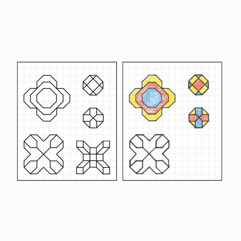 Fröbel Advanced Grid Drawings: 20 Practice Templates (PDF Pattern) - Etsy