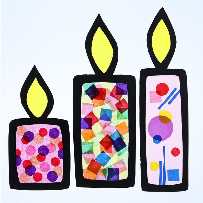 DIY Christmas Window Candle Templates: Transparent Paper Decor (PDF ...
