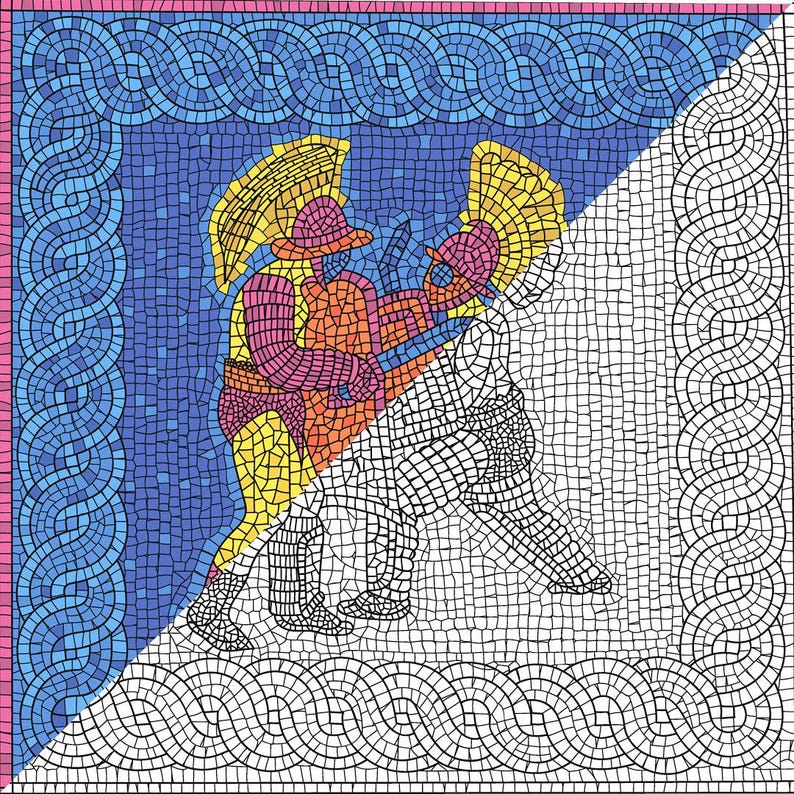 Mosaics - Roman Gladiators | Historical Coloring Templates | DIY ...