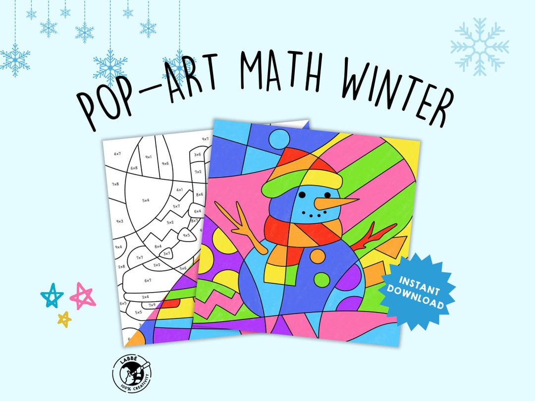 Pop-art Math Winter Color-by-number Math Worksheets Winter-themed Math ... Pop-art Math Winter Color-by-number Math Worksheets Winter-themed Math ...