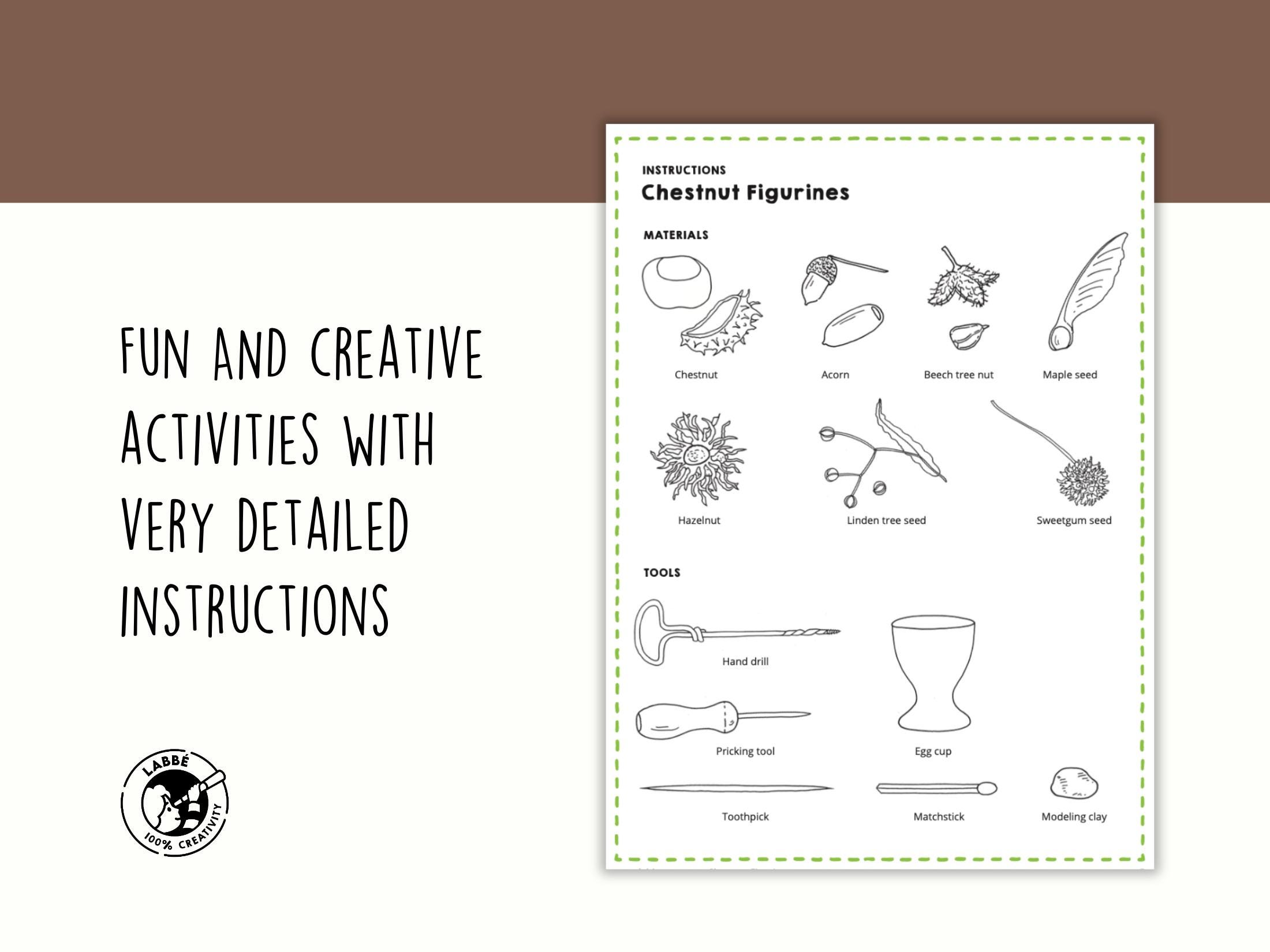 Chestnut Figurine Guide: 40 Autumn DIY Craft Templates (step-by-step ...