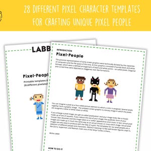 Pixel People Art: DIY Printable Character Templates (PDF Pattern) - Etsy