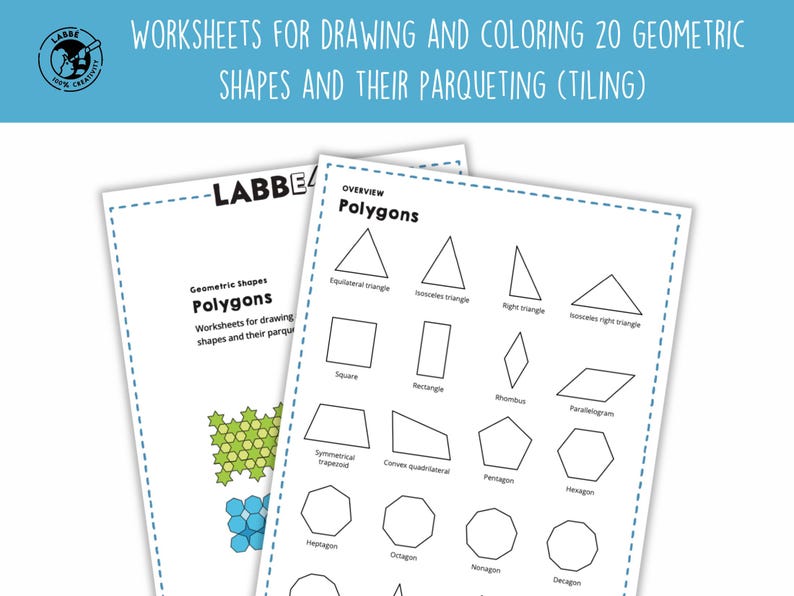 Geometric Shapes | Polygons Drawing Worksheets | Educational Math ...