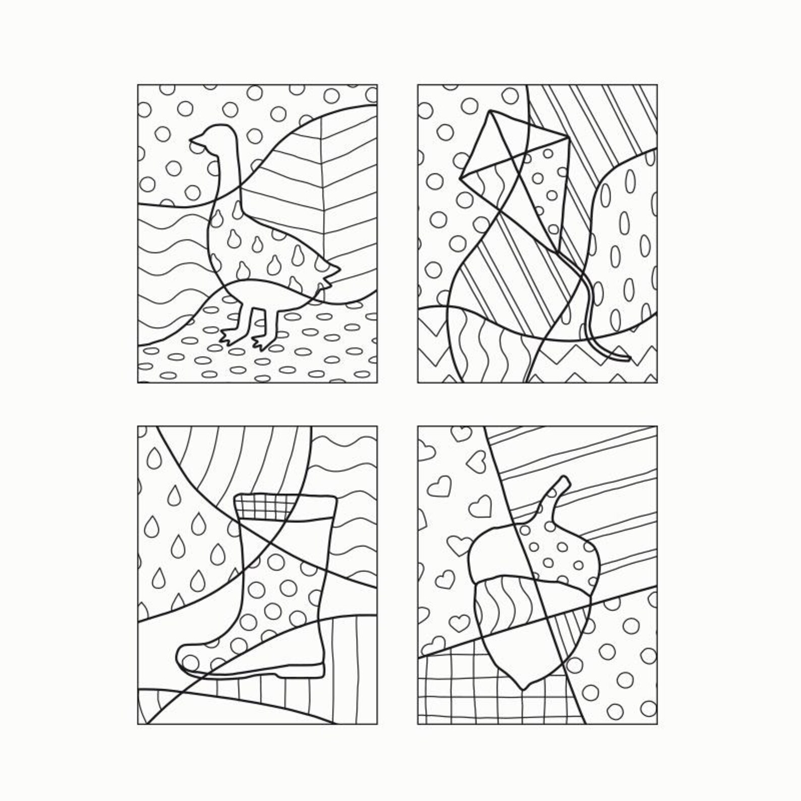 Fall Pop Art Coloring Pages: 16 Autumn Templates (PDF Download) - Etsy