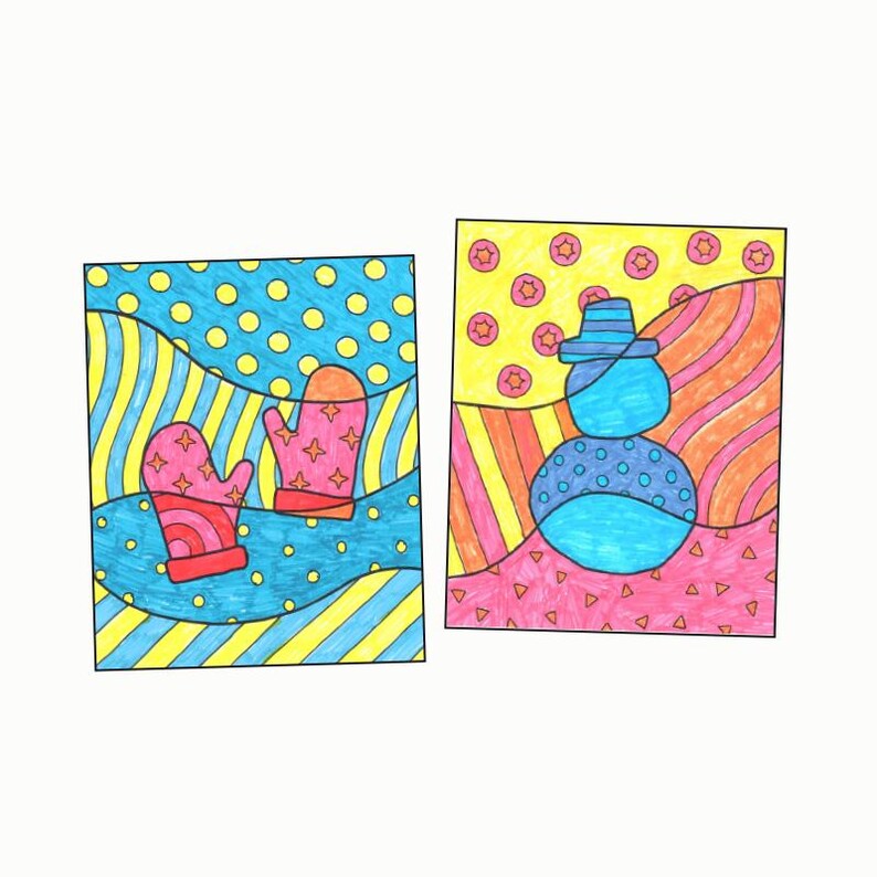 Pop-art Winter Winter Coloring Pages DIY Art Activity Printable Winter ...