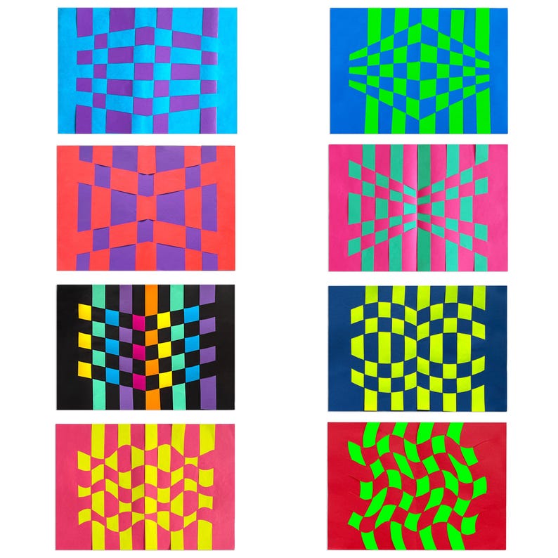 Op-art Paper Weaving: DIY Craft Activity (PDF Pattern) - Etsy