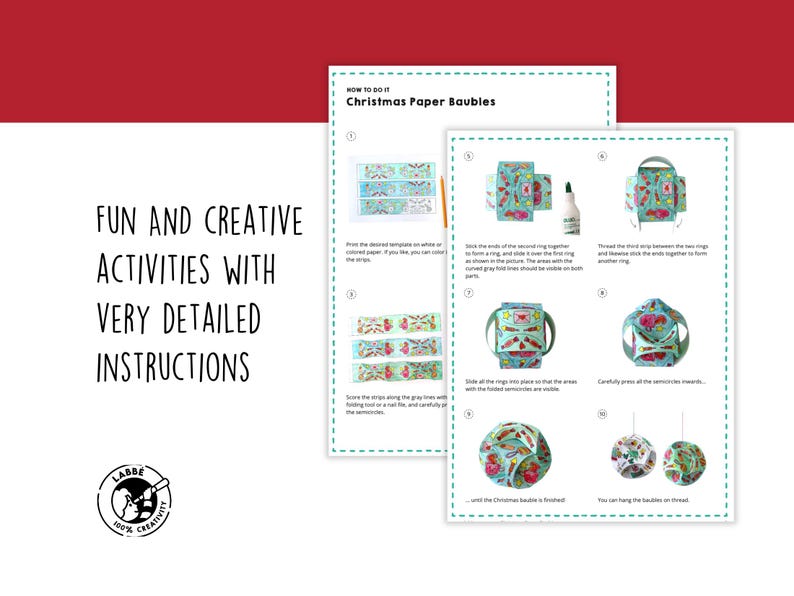 DIY Christmas Bauble Templates: Holiday Paper Craft (PDF Pattern) - Etsy