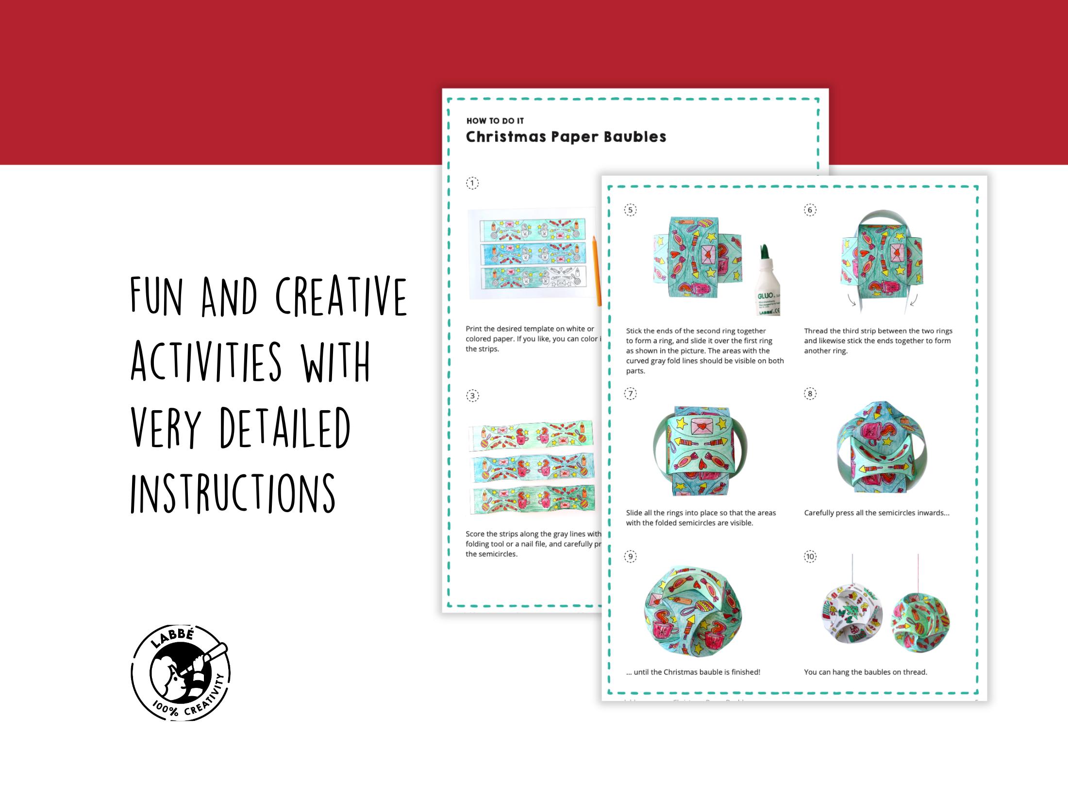 DIY Christmas Bauble Templates: Holiday Paper Craft (PDF Pattern) - Etsy