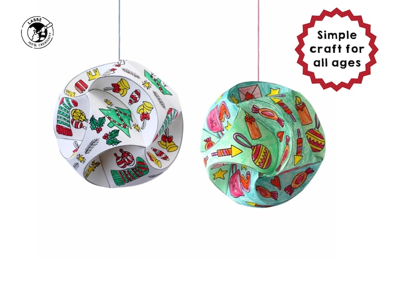 DIY Christmas Bauble Templates: Holiday Paper Craft (PDF Pattern) - Etsy