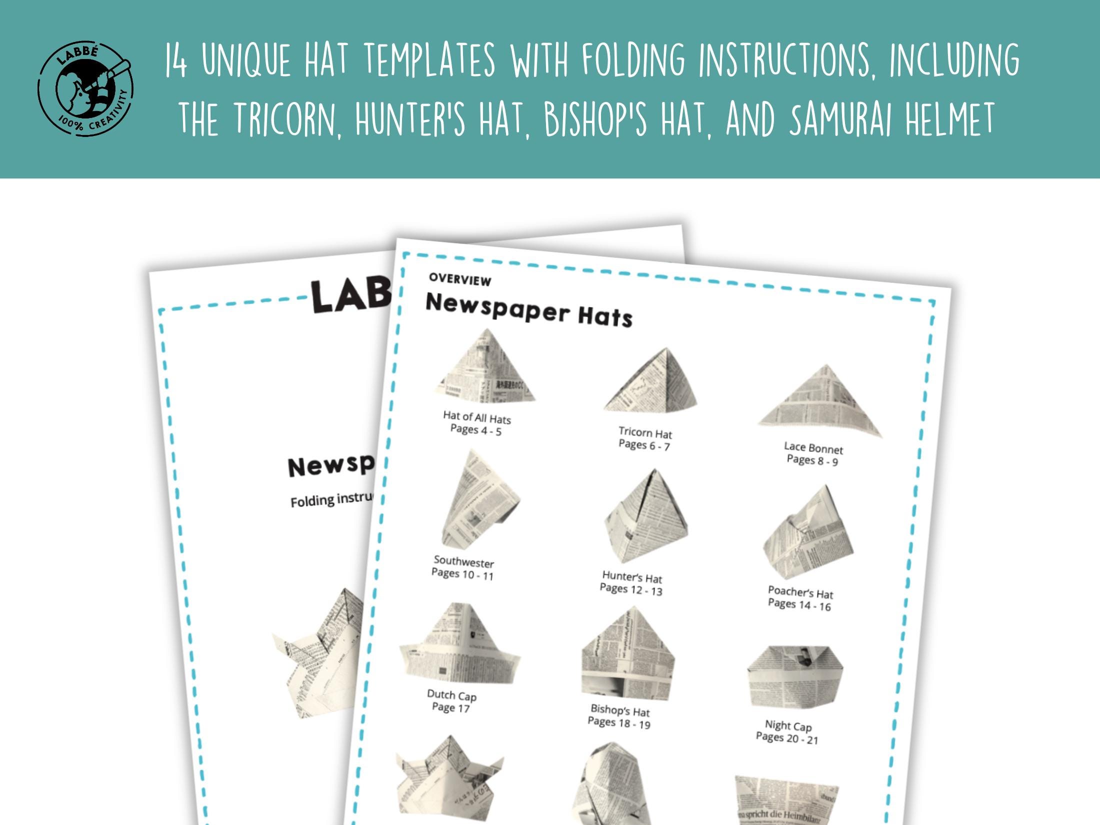 Newspaper Hats | DIY Paper Hat Folding Guide | 14 Fun Hat Designs ...