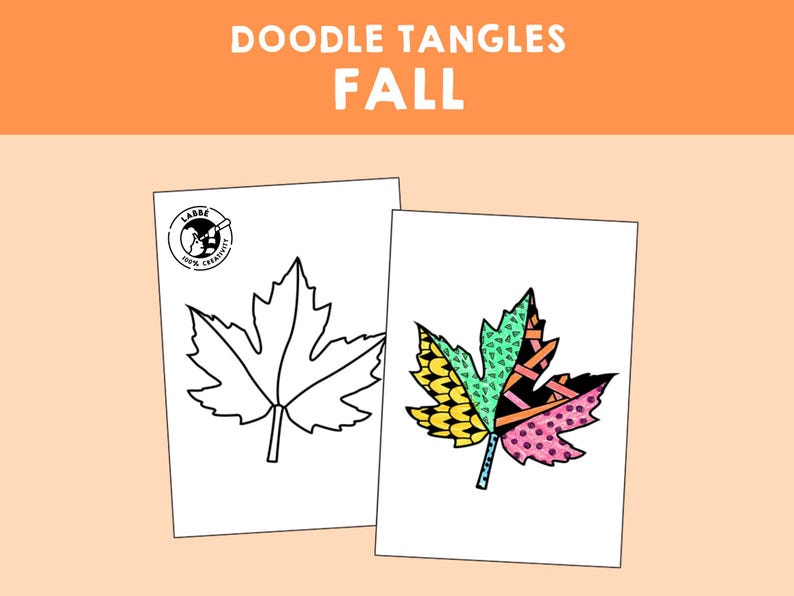 Doodle Tangles - Fall, Step-by-step Drawing Guide, Seasonal Motifs, Fun ...