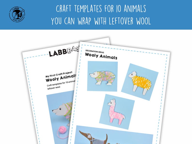 Wooly Animals Craft: DIY Animal Templates (PDF Download) - Etsy