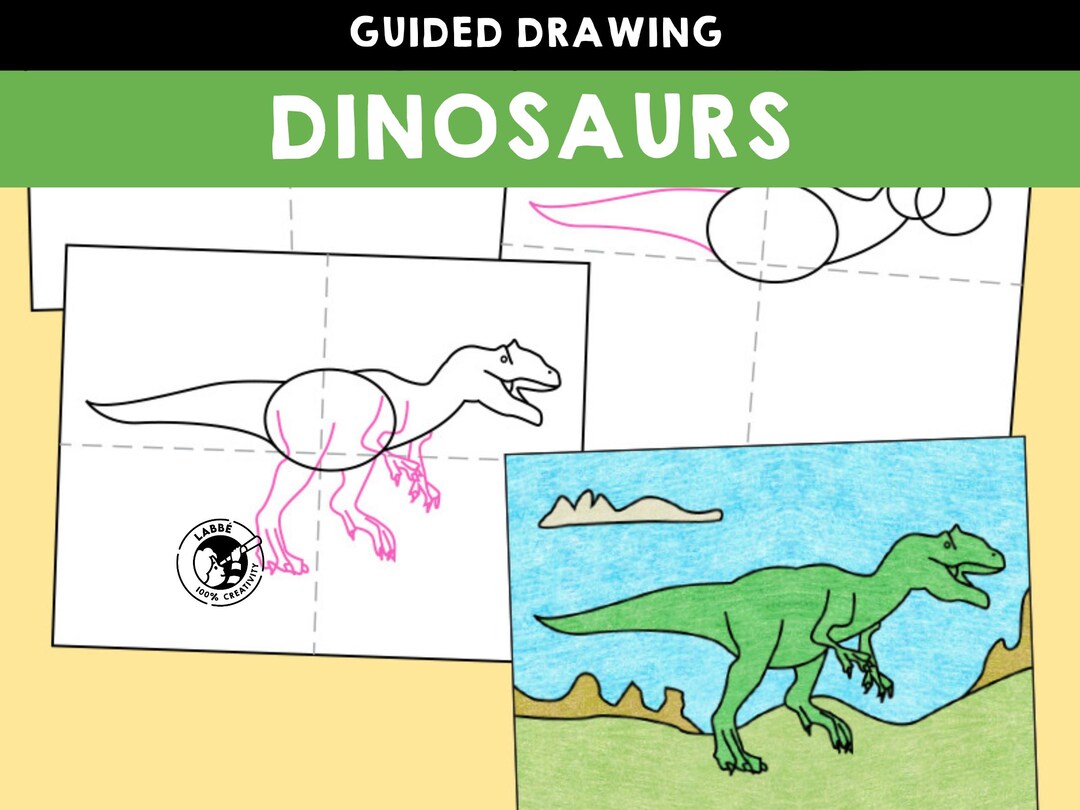 Guided Drawing | Dinosaurs | Step-by-step Drawing Guide | Fun Kids Art ...