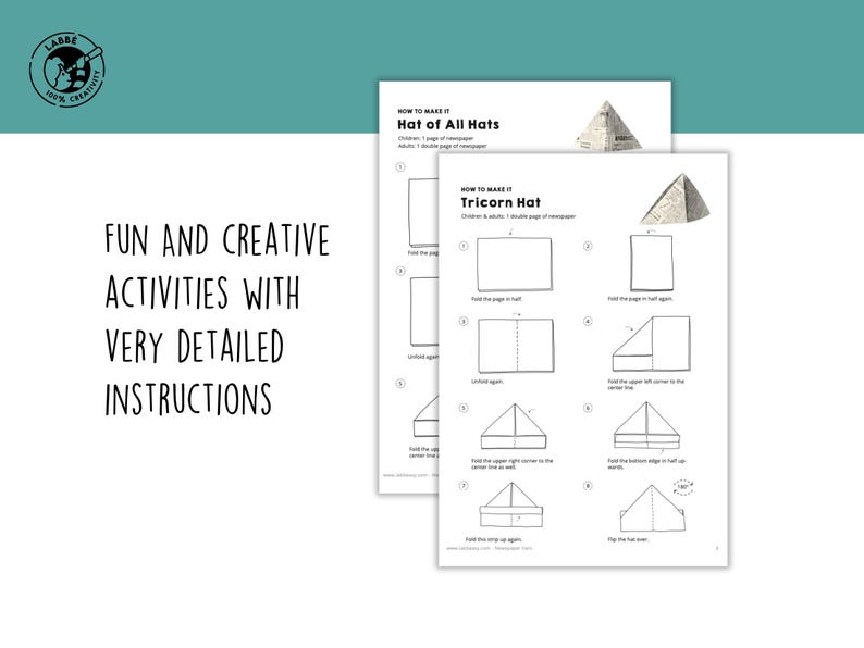 Newspaper Hat Instructions – 14 DIY Paper Hat Designs for Kids & Adults ...