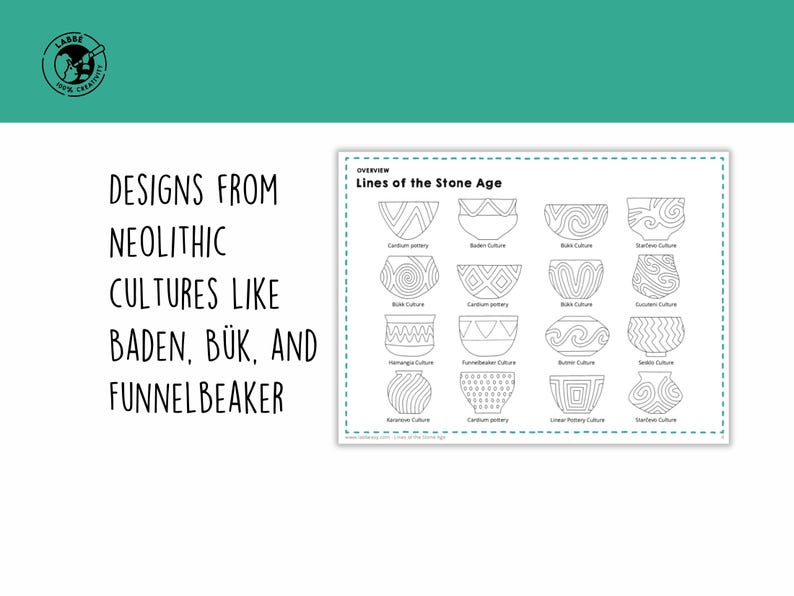 Neolithic Pottery Art: Stone Age Coloring Templates (PDF Pattern) - Etsy