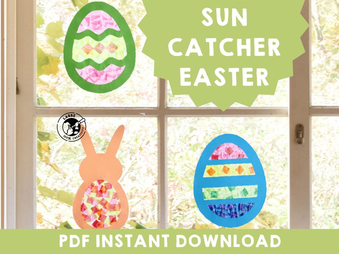 Easter Sun Catcher Craft: DIY Window Art Templates (PDF Pattern) - Etsy