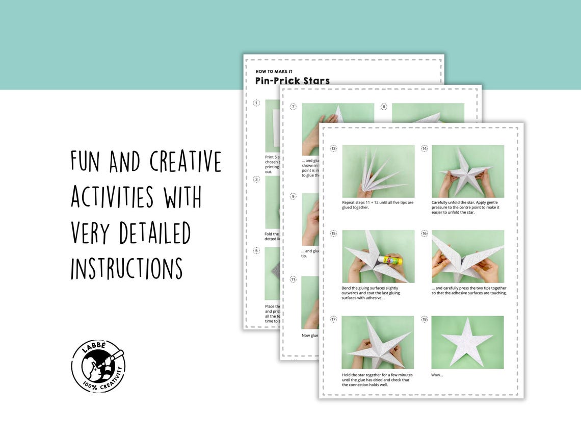 3D Pin-prick Star Templates: DIY Holiday Window Decor (PDF Pattern) - Etsy