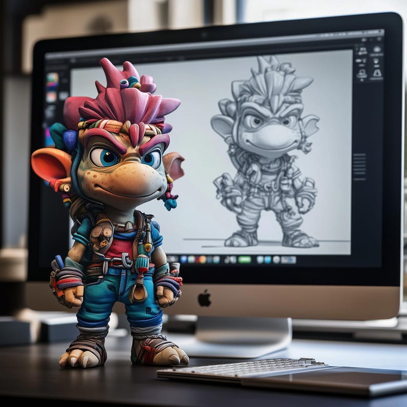 Custom 3D Printed Cartoon Figurine, Personalized Miniature Gift, 3D ...